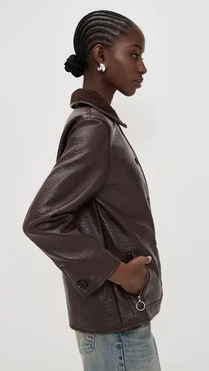 Rails Luis Faux Leather Jacket - Walnut