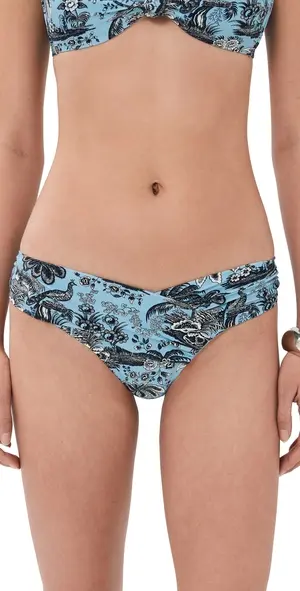 Staud Emsley Toile Bikini Bottom - Sky Toile