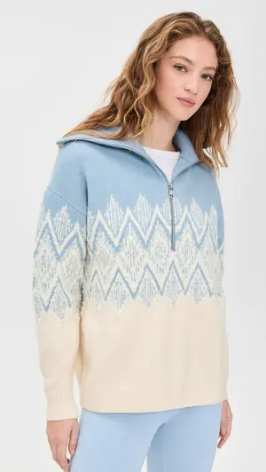 Varley Fair Isle Half Zip Pullover