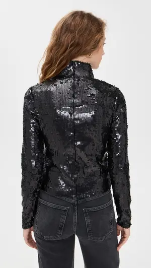 Rag & Bone Lucy Sequin Turtleneck Top