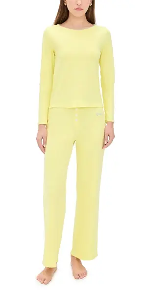 Morgan Lane Brunch Cozy Pajama Set - Sunshine Yellow