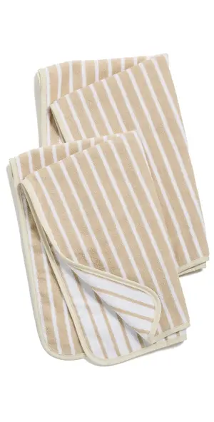WEEZIE Patterned Signature Hand Towels 2 Pack - Parker Sand