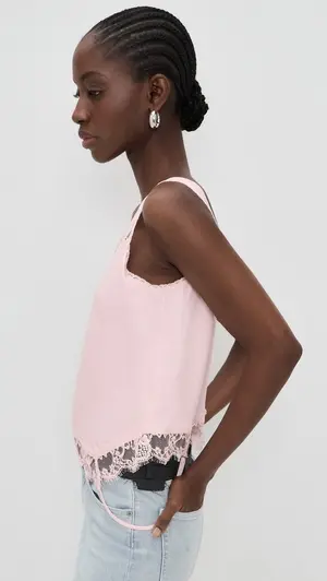 MAISON MARGIELA Lace-trimmed Chevron Tank