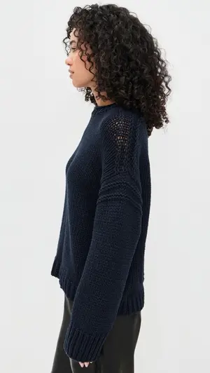 LA LIGNE Chunky Knit Crewneck Sweater