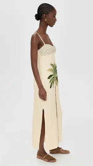 DRESS TO Palm Tree Print Maxi Dress