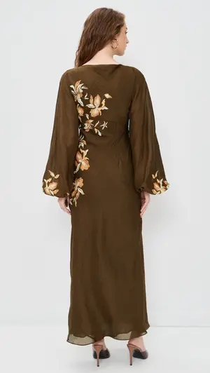 Hemant & Nandita Boat Neck Maxi Dress