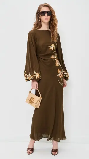 Hemant & Nandita Boat Neck Maxi Dress