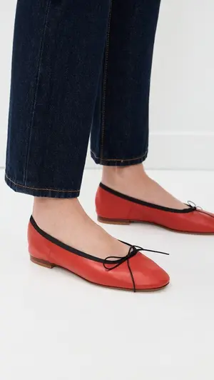 MANSUR GAVRIEL Dance Ballerina Flats - Pomodoro/black