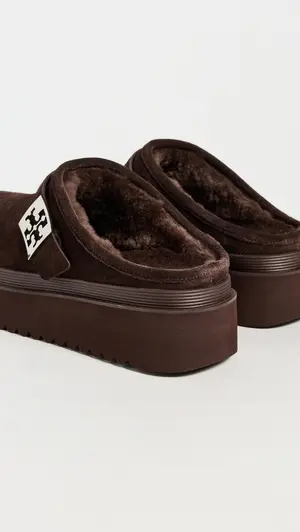 Tory Burch Mellow Shearling Platform Mules