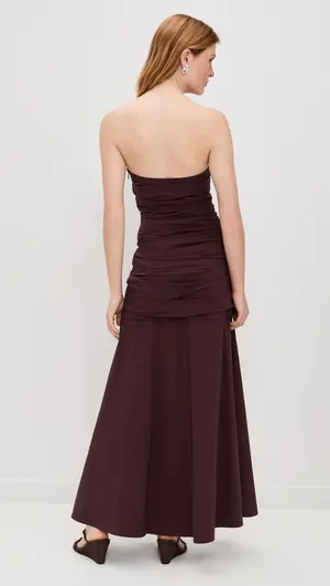 ST. AGNI Gathered Strapless Longline Dress