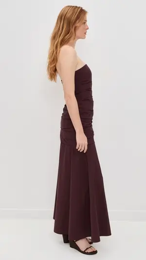 ST. AGNI Gathered Strapless Longline Dress