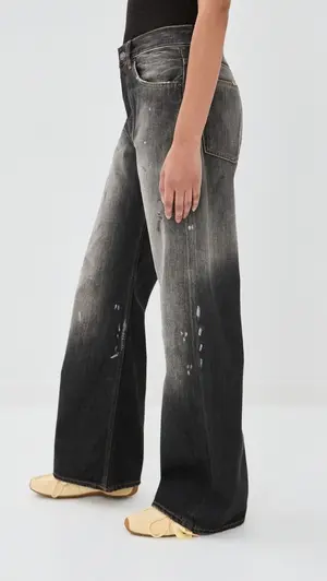 Acne Studios Distressed Paint Splatter Print Jeans
