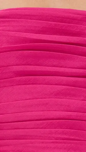 KIKA VARGAS Off Shoulder Pleated Maxi Dress - Fuchsia