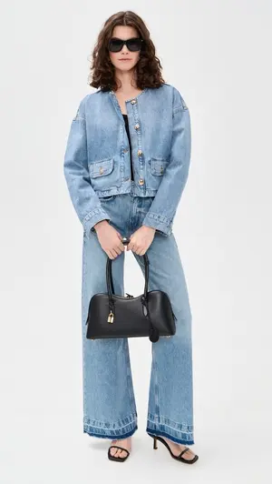 ANINE BING Blanche Denim Jacket - Caspian Blue