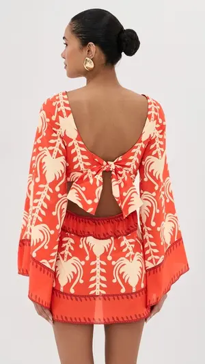 Johanna Ortiz Words Of Wisdom Mini Dress - Red/ecru