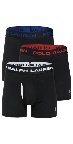 Polo Ralph Lauren Perfect Pouch Mesh Boxer Briefs 3 Pack - Polo Black