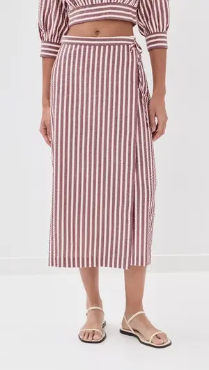 Simkhai Monty Wrap Midi Skirt