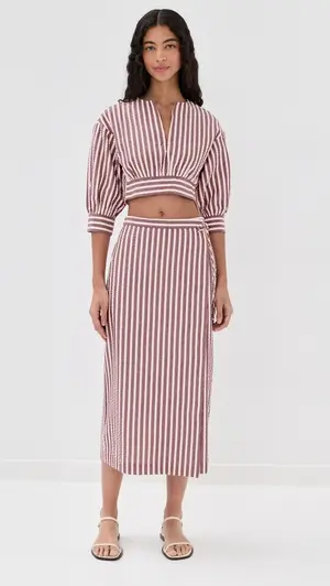 Simkhai Monty Wrap Midi Skirt