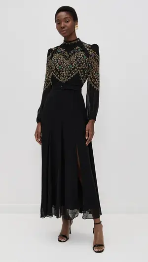 Saloni Jacqui B Floral Print Maxi Dress