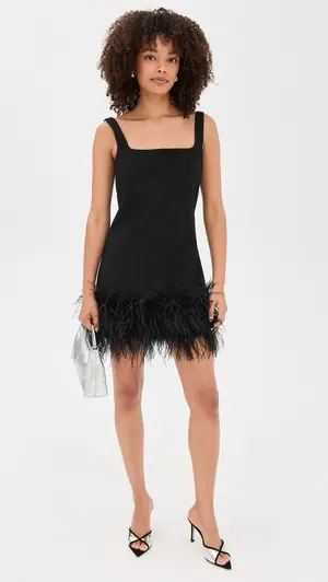Tanya Taylor Barton Feather Mini Dress