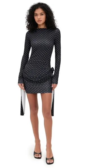 Lioness Polka-dot Mini Dress With Rosette