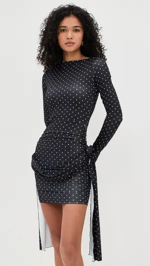 Lioness Polka-dot Mini Dress With Rosette