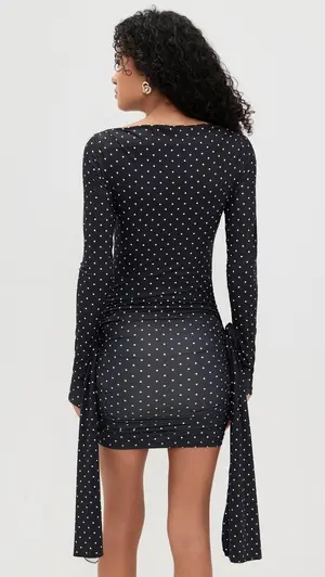 Lioness Polka-dot Mini Dress With Rosette