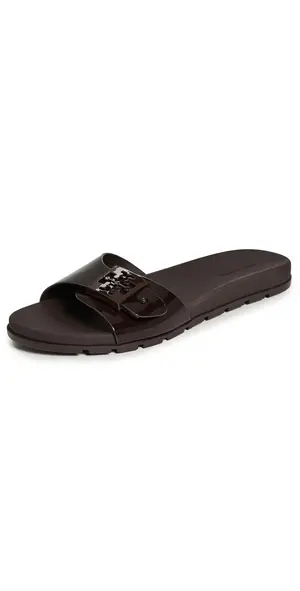 Women's Dark Brown Slides Sandals