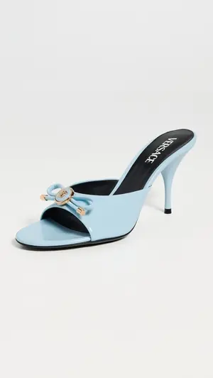 Versace Opera Bow Patent Mules