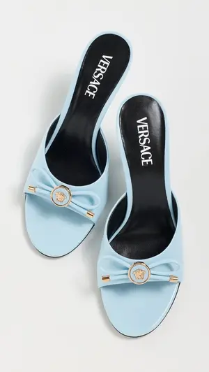 Versace Opera Bow Patent Mules
