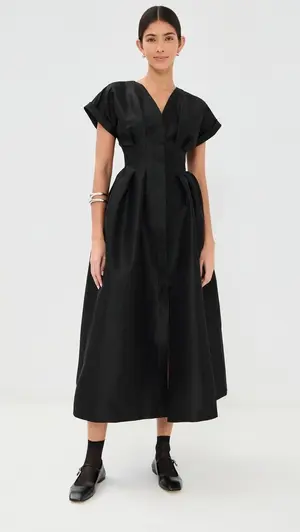 KIKA VARGAS Tsige Midi Dress - Black