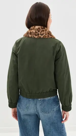 Baum Und Pferdgarten Bronte Leopard Faux Fur Collar Jacket