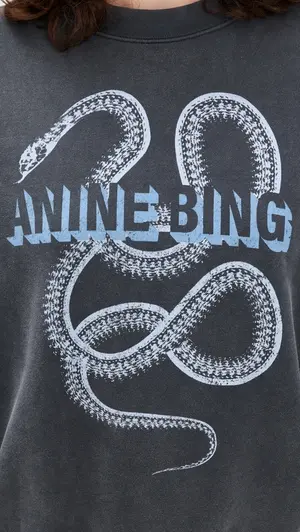 ANINE BING Harvey Crew Snake Sweatshirt