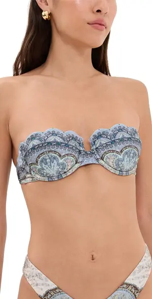 Zimmermann Wanderlust Scallop Balconette 2 - Tapestry Blue Multi