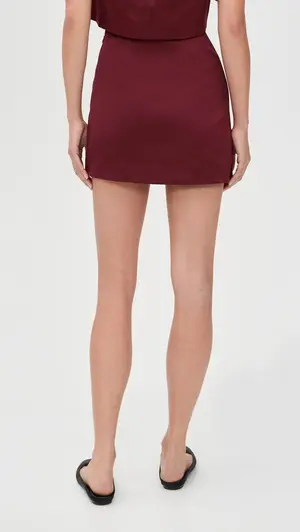 BY MALENE BIRGER Raye Asymmetrical Mini Skirt - Cabernet