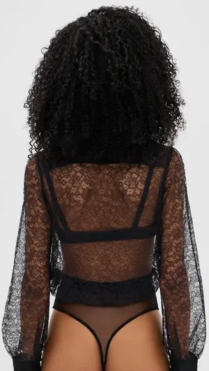 Kiki De Montparnasse Petite Fleur Crossover Thong Bodysuit