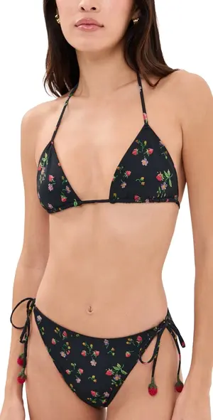 Sea Printed Triangle Bikini Top - Multi