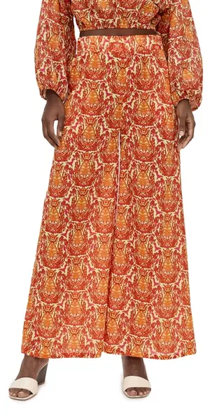 Eywasouls Malibu Fleur-de-lis Print Wide Leg Pants
