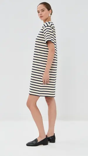 JIL SANDER Stretch Jersey Striped Mini Dress - Mariniere