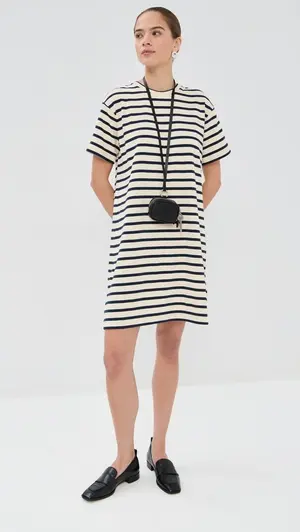 JIL SANDER Stretch Jersey Striped Mini Dress - Mariniere
