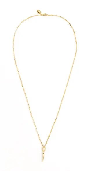 Clare V. Paperclip Chain Necklace With Sardine Charm - Vintage Gold