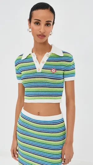 Casablanca Crochet Polo Shirt