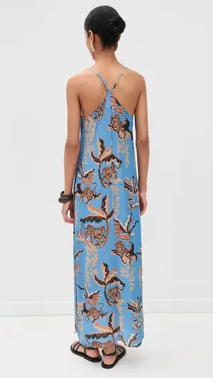 Las Surenas Tiger Print Maxi Dress
