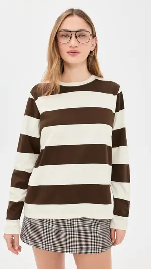 Clare V. Long Sleeve Stripe Tee