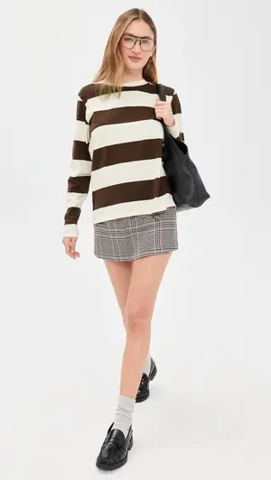Clare V. Long Sleeve Stripe Tee