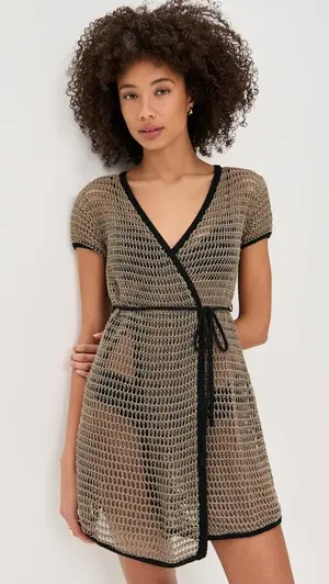 Staud Spritz Crochet Mini Dress