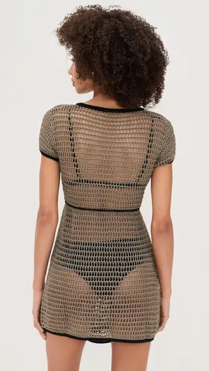 Staud Spritz Crochet Mini Dress