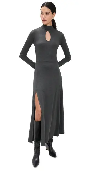 LE BOP Ashley Ponte Midi Dress - Charcoal Heather