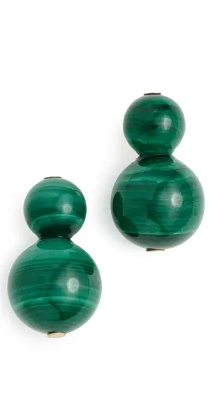 JENNIFER BEHR Cara Round Earrings - Malachite