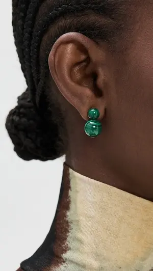 JENNIFER BEHR Cara Round Earrings - Malachite